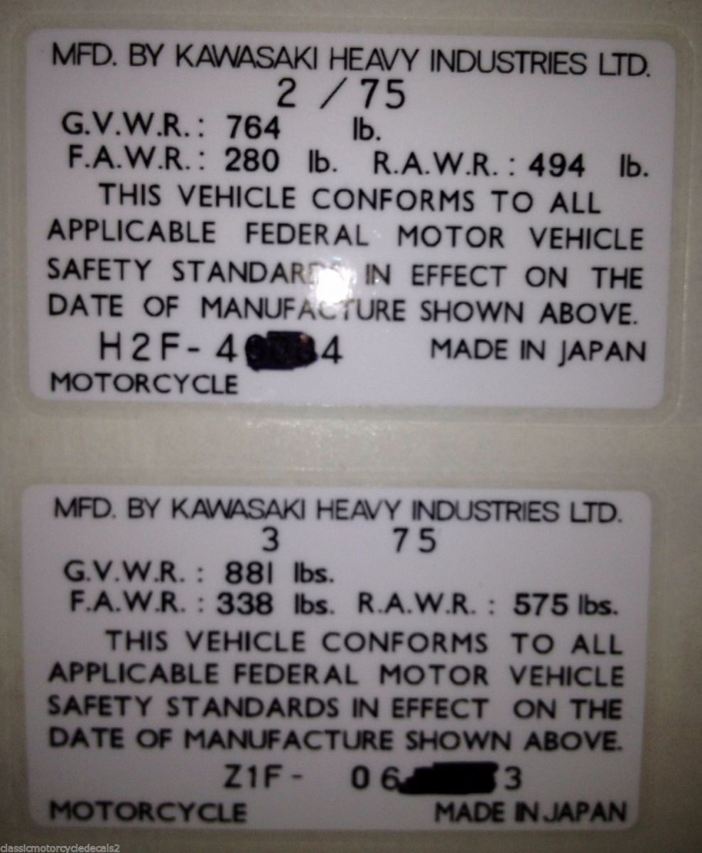 Reproduction steering head VIN sticker? - Page 2 - KZRider Forum ...